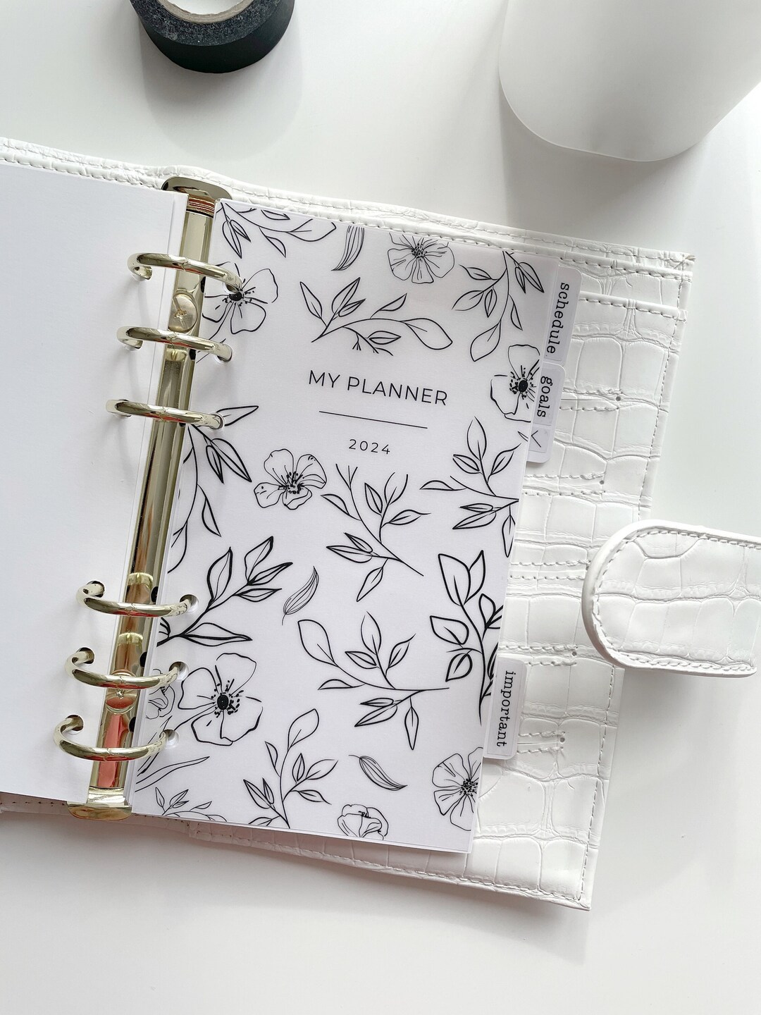 2024 Planner Vellum Dashboardminimal Aesthetic Planner Inserts Divider ...