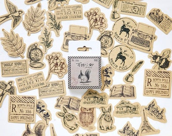 Vintage Journal Stickers - Etsy
