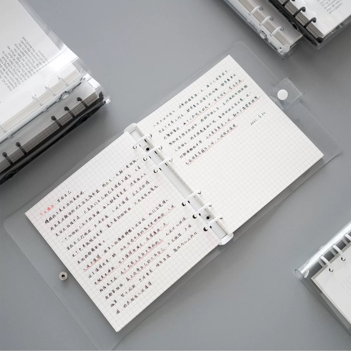 Square Transparent Loose-leaf Binder Planner PVC Binder 6 - Etsy