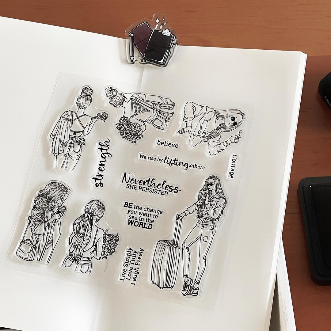 Independent Girl Clear Stamp | Travel Fashion Transparent Rubber Stamps ...
