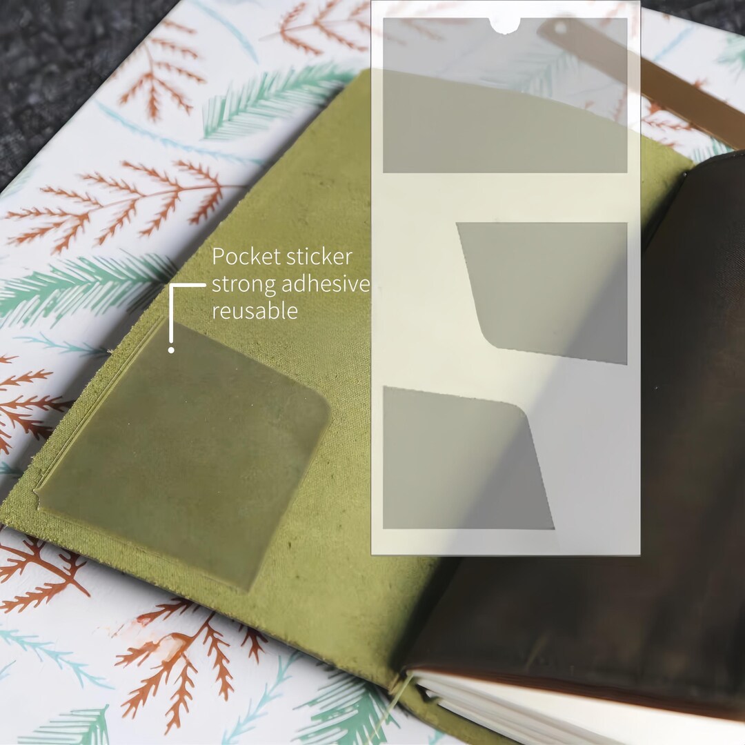 Travel Journal Sticky Pockets | Adhesive Slot Pocket Cardholder ...