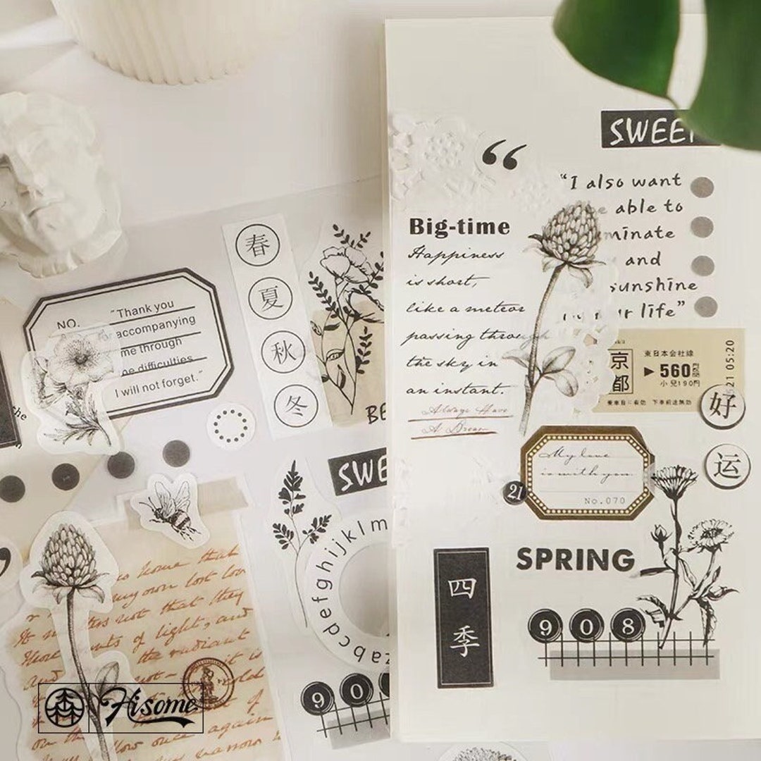 Retro Plant Stickers Junk Journal Kit Pack Ephemera Planner Sticker ...
