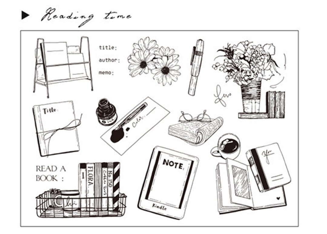 Reading Time Rubber Stamp Book Scrapbooking Stamp Planner Stamp - Etsy