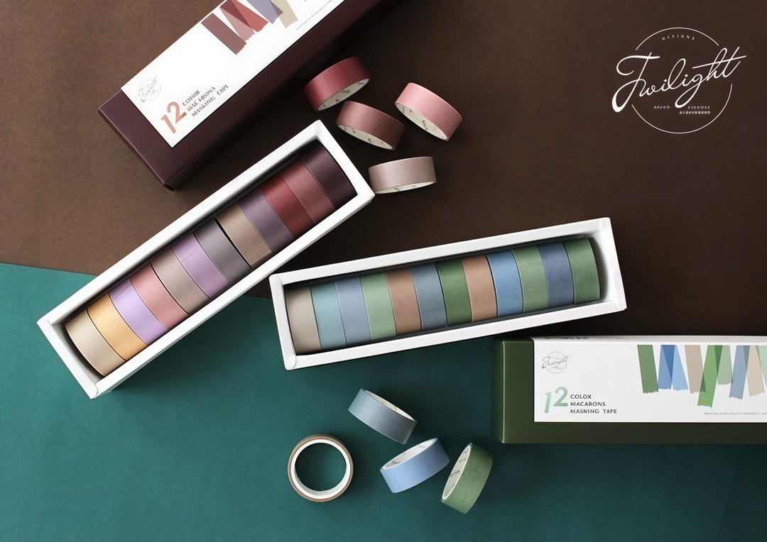 Morandi Color Functional Washi Tape Set | Solid Color Decorative Tapes ...