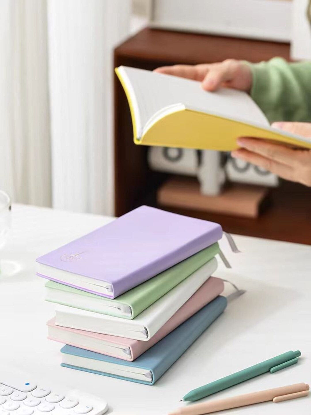 Soft Vegan Leather Cover Colorful Lined Notebook | PU Pocket Notebook ...