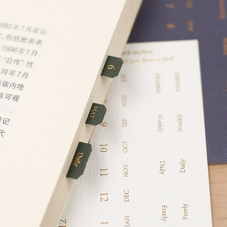 Gold Foil Index Label Sticker Tab Sticker | Etsy UK