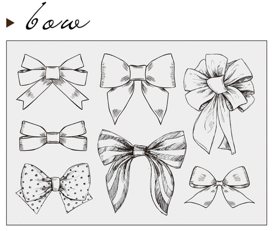 Cute Bow Rubber Stamp Scrapbooking Stamp Planner Stamp - Etsy