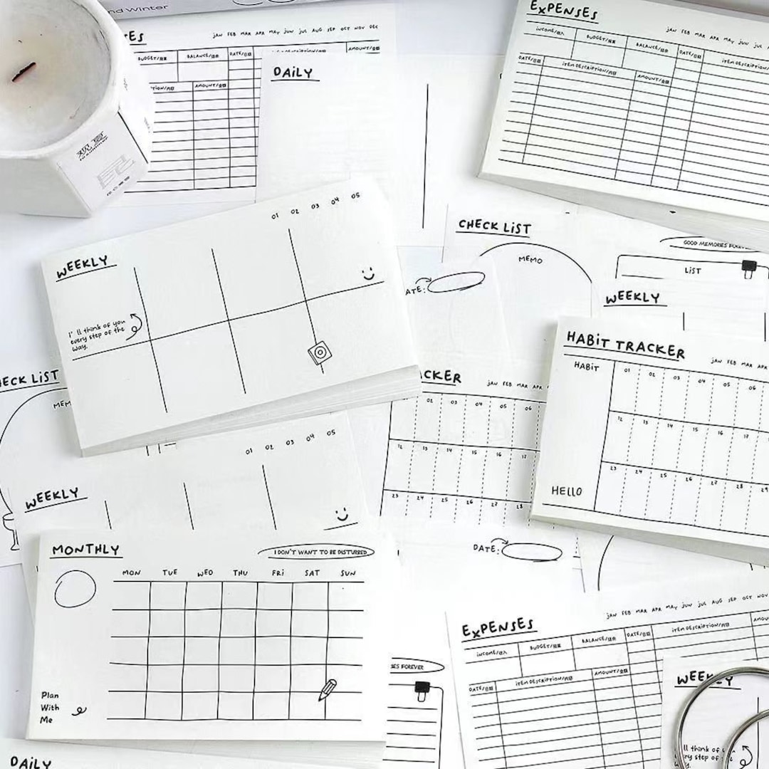 Daily Plan Sticky Note Pad | Weekly Monthly Planner | Habit Tracker ...
