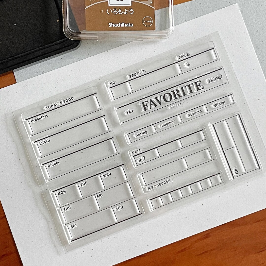 Daily Record Clear Stamp Food Date Weekly Plan Transparent Rubber ...