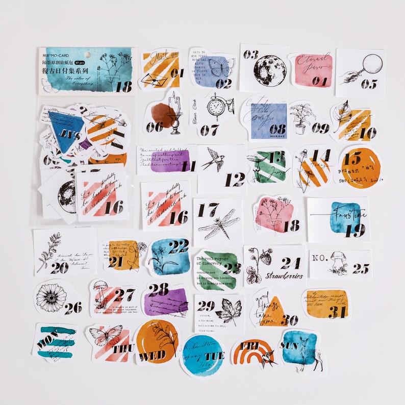 45pcs Calendar Stickers Planner Sticker Pack Date Stickers | Etsy
