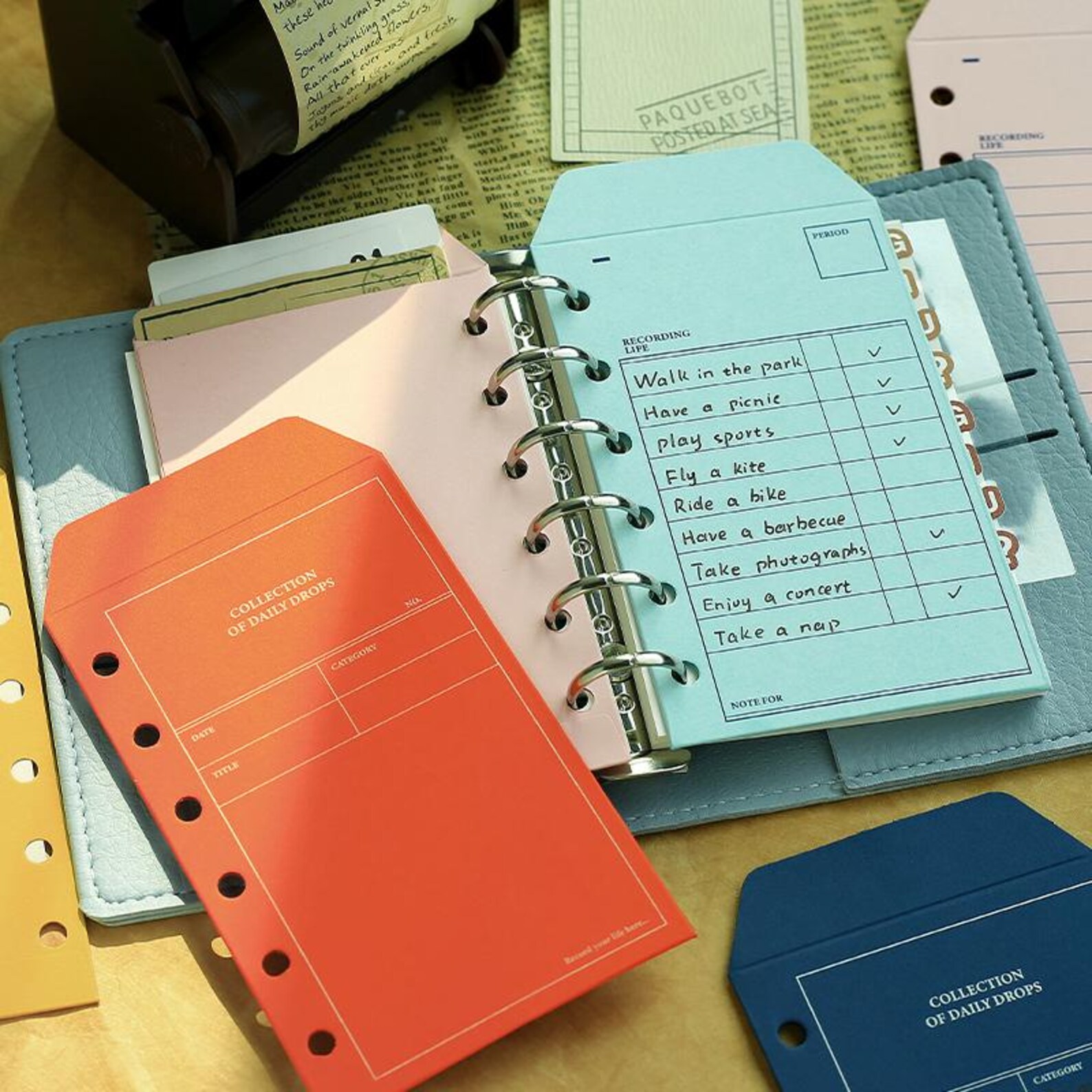 A7 M5 Storage Envelope | 6 Ring Binder Envelope Pockets | Retro Colorful Envelopes | Refillable ...