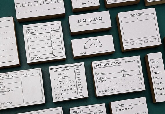 Daily Plan Rubber Stamp Wooden Stamp Set Scrapbooking - Etsy Australia