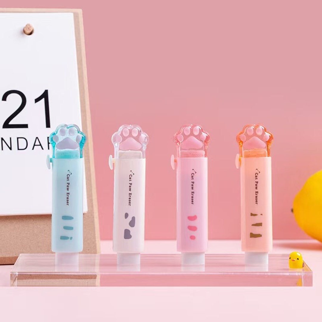 Cute Cat Paw Retractable Eraser | Push-and-pull Eraser | Pencil Eraser ...