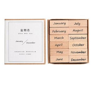 Month & Week Stamp Wooden Stamp Set Bullet Journal - Etsy