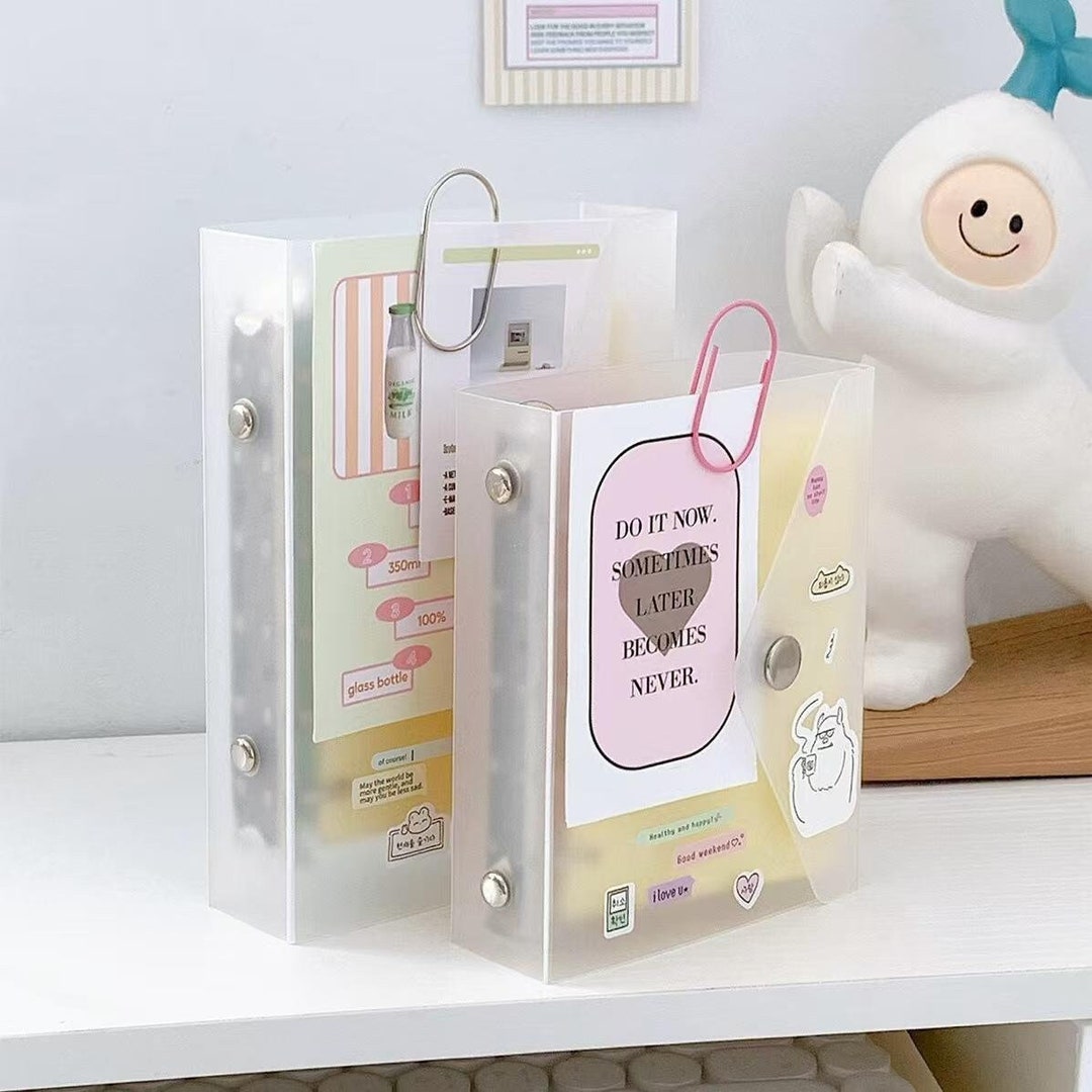 M5 A7 Snap Button 6 Ring Binder | Loose-leaf Refillable Binders | Clear ...