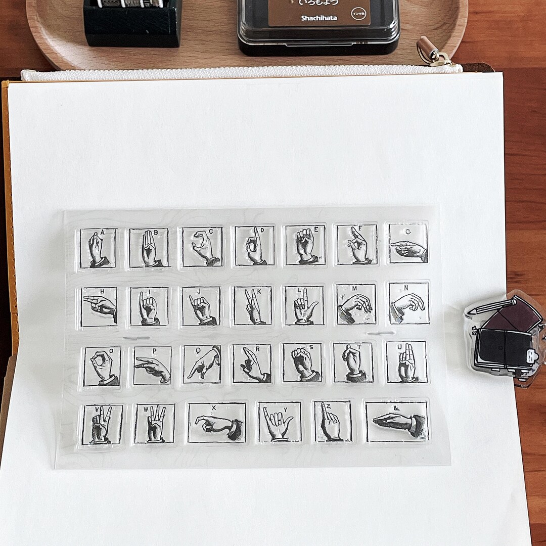 Hand Gesture Manual Alphabet Silicone Stamp | Transparent Clear Rubber ...