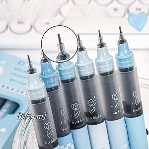 6pcs Straight Liquid Pen Set 0.5mm Black Ink Pens Smooth Writing Pens ...