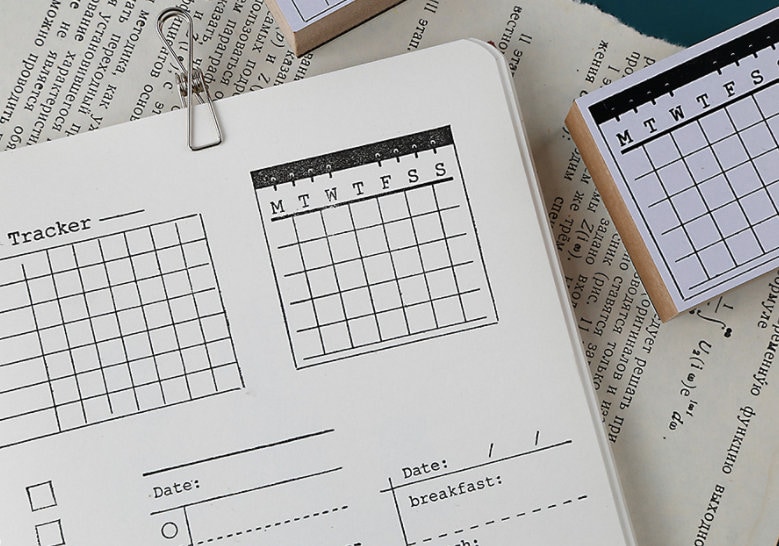 Daily Plan Rubber Stamp Wooden Stamp Set Scrapbooking - Etsy Australia