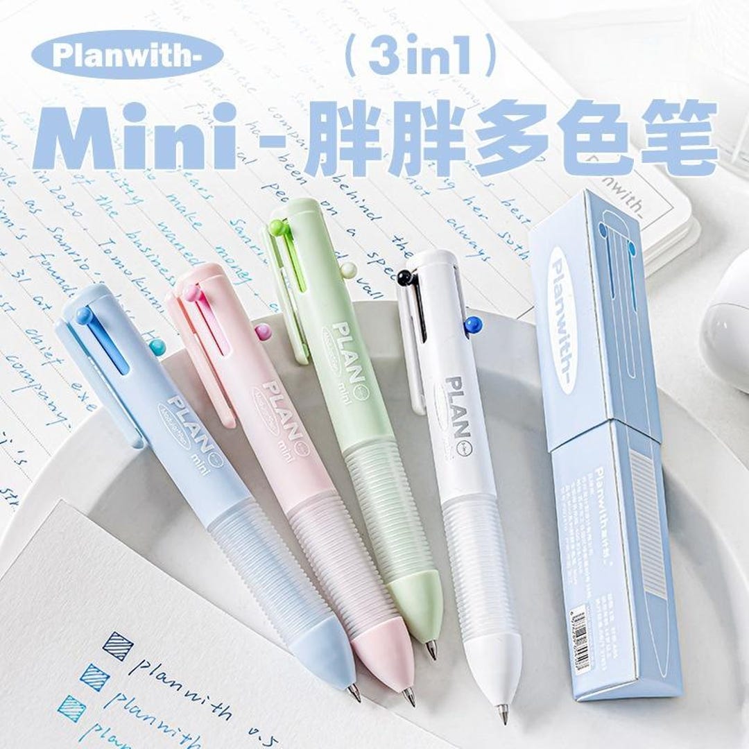 Mini Chubby Tri-color Pen | 3-in-1 Click Pen | Gel Ink Pen 0.5mm ...