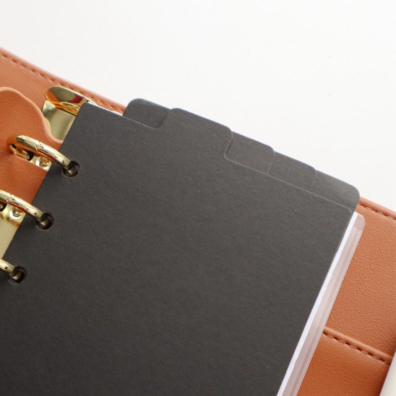 Black Planner Dividers Personal A5 6 Rings Planner Divider - Etsy