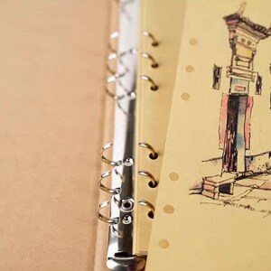 A4 A5 B5 Kraft Paper Loose-leaf Binder | 4 6 9 Ring Binder Cover ...