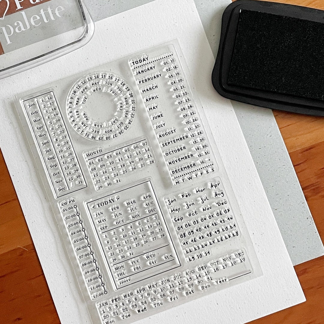 Monthly Plan Clear Stamp | Calendar Date Months Timeline Transparent ...