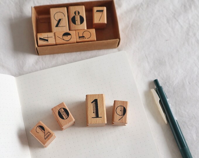 Number Rubber Stamp Wood Stamp Set Scrapbooking Stamp Planner Stamp ...