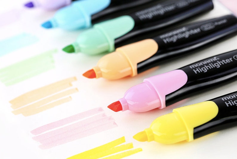 Pastel Rainbow Highlighter Pen Highlighter Marker Pen Study - Etsy Hong ...