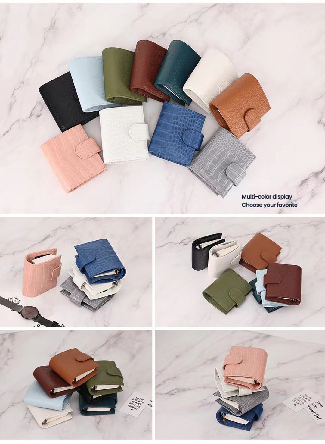 A9 Size Genuine Leather Rings Planner｜3-hole Mini Pocket Portable Ring ...