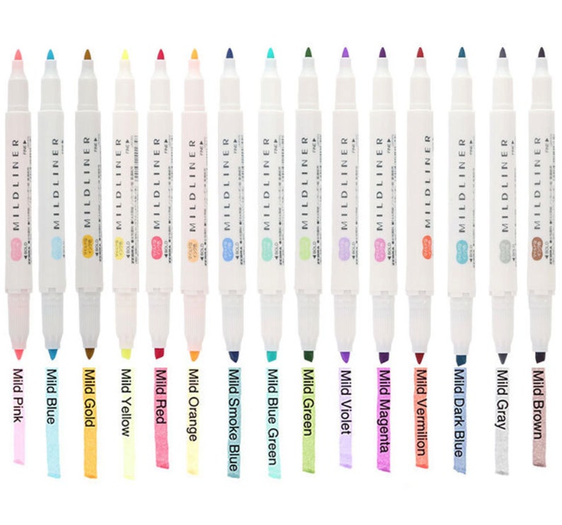 Individual Zebra Mildliner Marker Pens Set Double-sided - Etsy UK