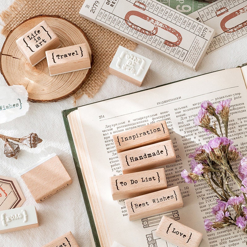 Small Life Phrase Stamp Wooden Stamp Set Scrapbooking | Etsy