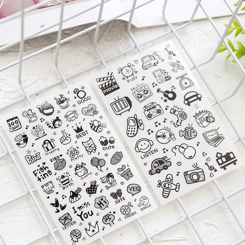 6 Sheets Cute Little Icon Sticker Pack / Kawaii Stickers / - Etsy