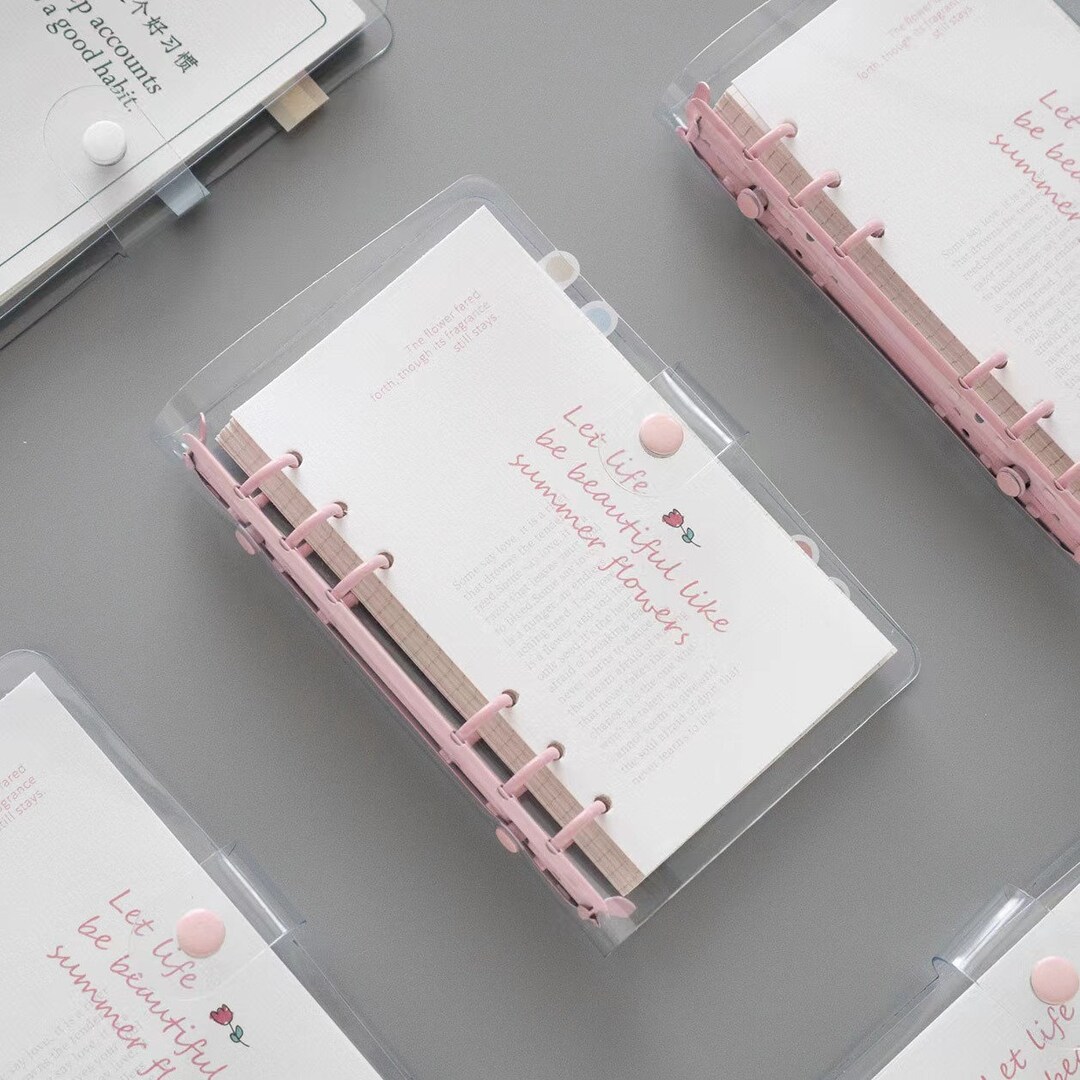 Minimalist Transparent 6 Ring Binder Planner | PVC Clear Binder | Loose ...