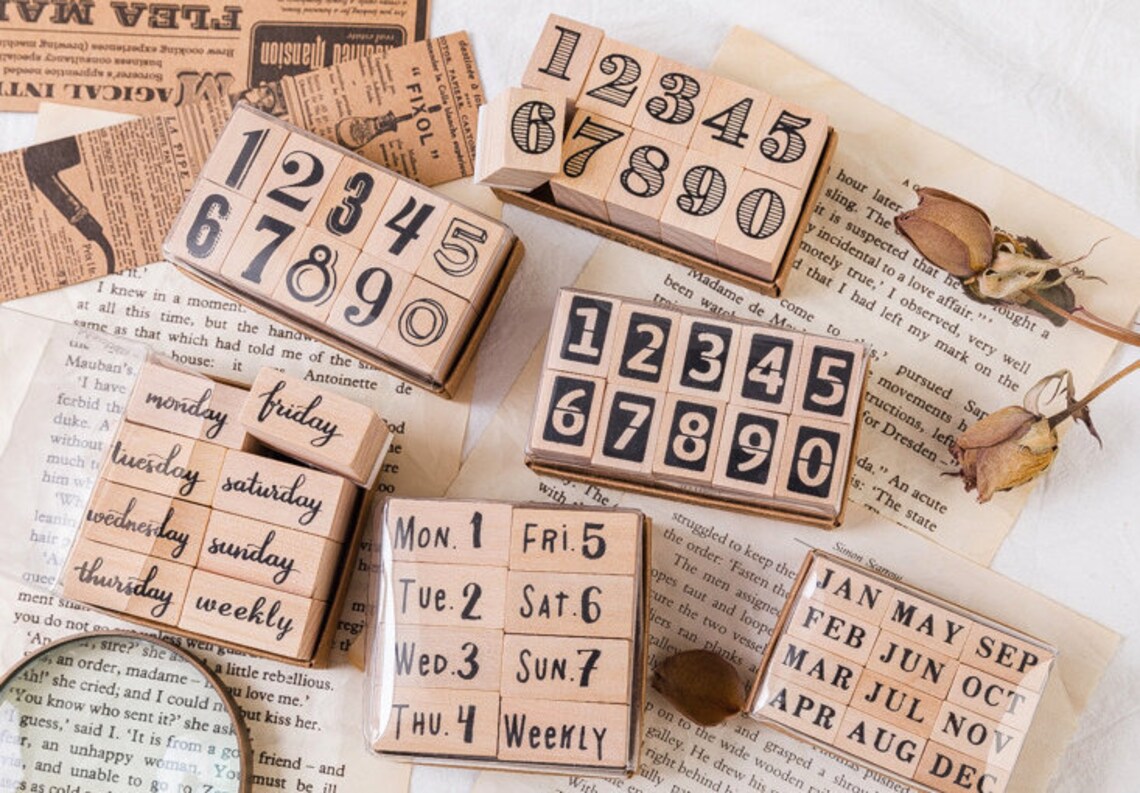 Week Rubber Stamp Wooden Stamp Set Scrapbooking Stamp - Etsy
