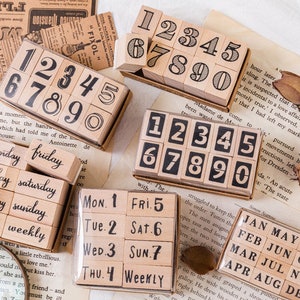 Week Rubber Stamp Wooden Stamp Set Scrapbooking Stamp Planner Stamp ...