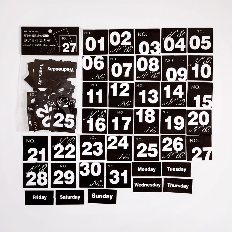 45pcs Calendar Stickers Planner Sticker Pack Date Stickers | Etsy