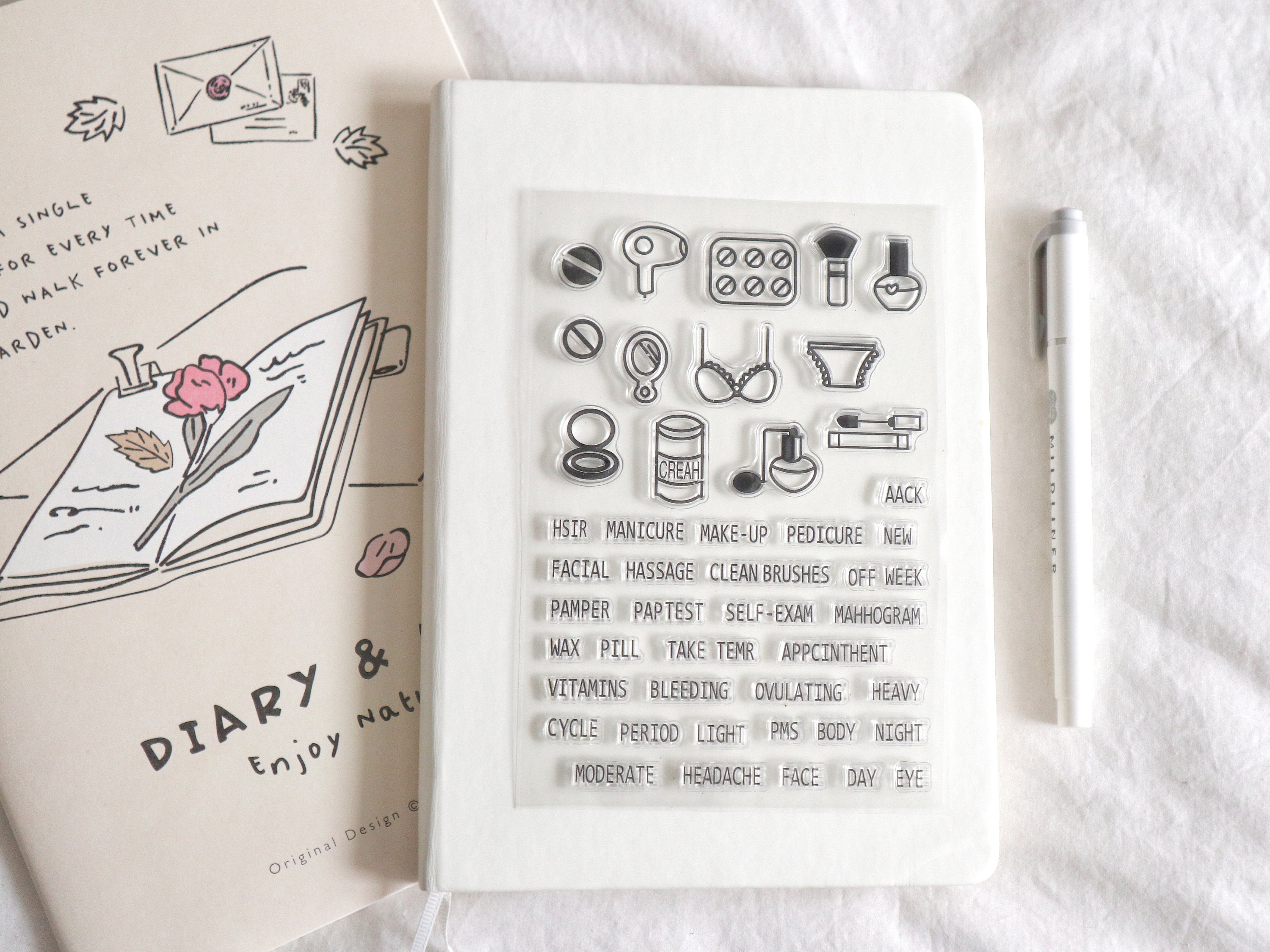 Makeup Rubber Stamp Transparent Clear Stamp Set | Etsy