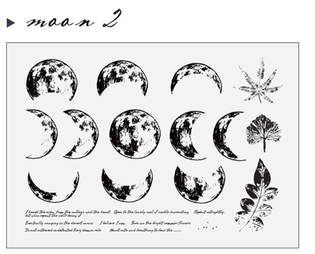 Moon Phase Rubber Stamp Scrapbooking Stamp Planner Stamp - Etsy