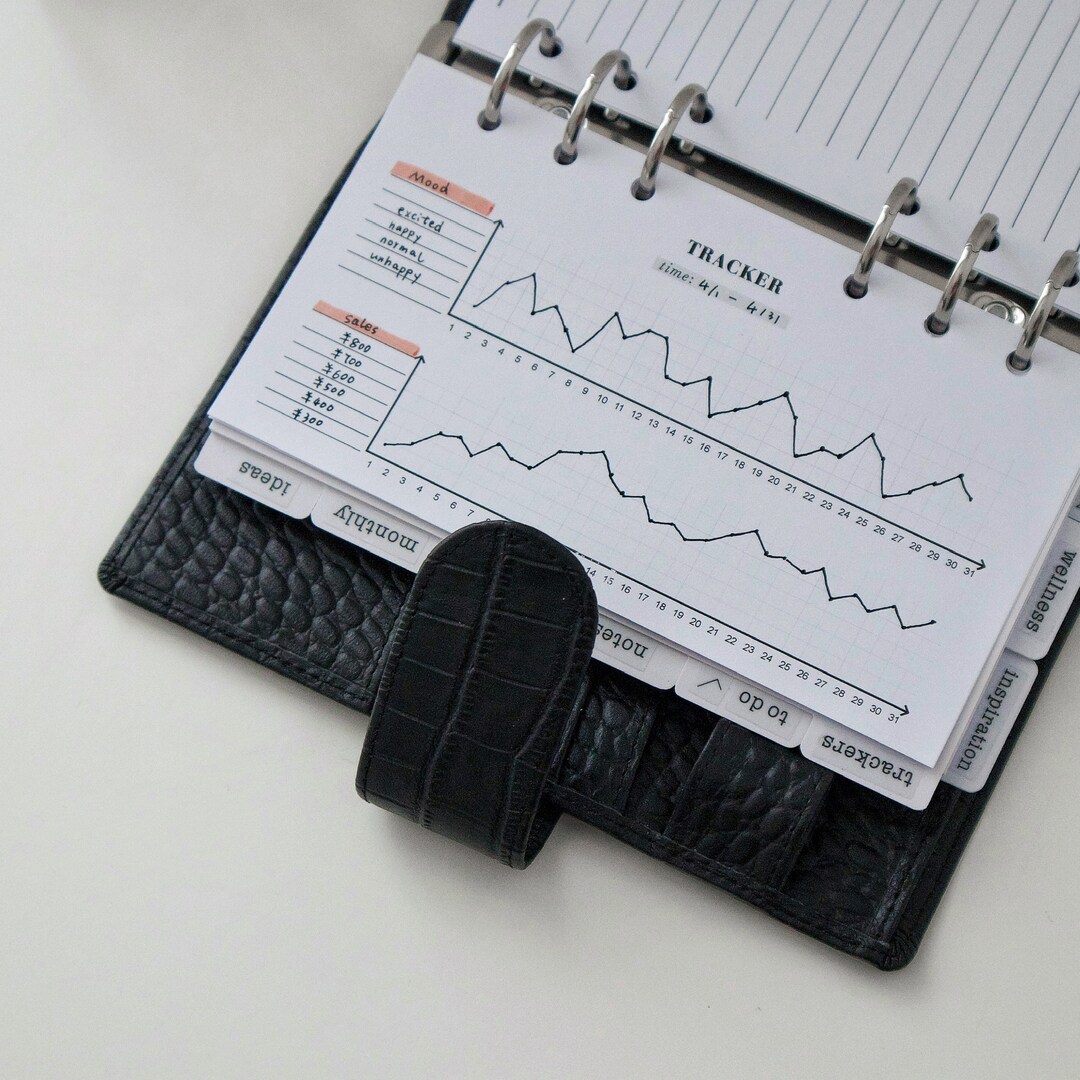 Line Chart Tracker Planner Inserts 20 Sheets Personal A5 A6 6 Rings ...