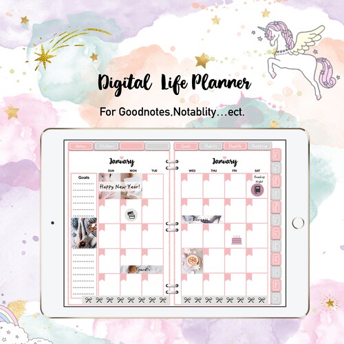 CUTE PINK Digital Stickers for Goodnotes Pre-cropped PNG | Etsy
