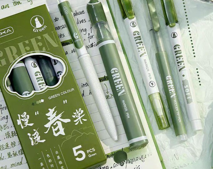 Retro Color Highlighter Pen Set | Double-sided Highlighter ...