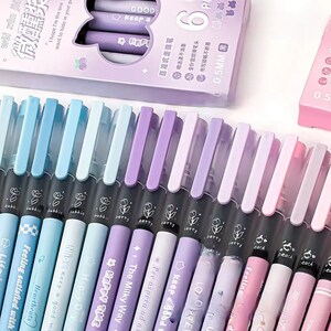 6pcs Straight Liquid Pen Set 0.5mm Black Ink Pens Smooth Writing Pens ...