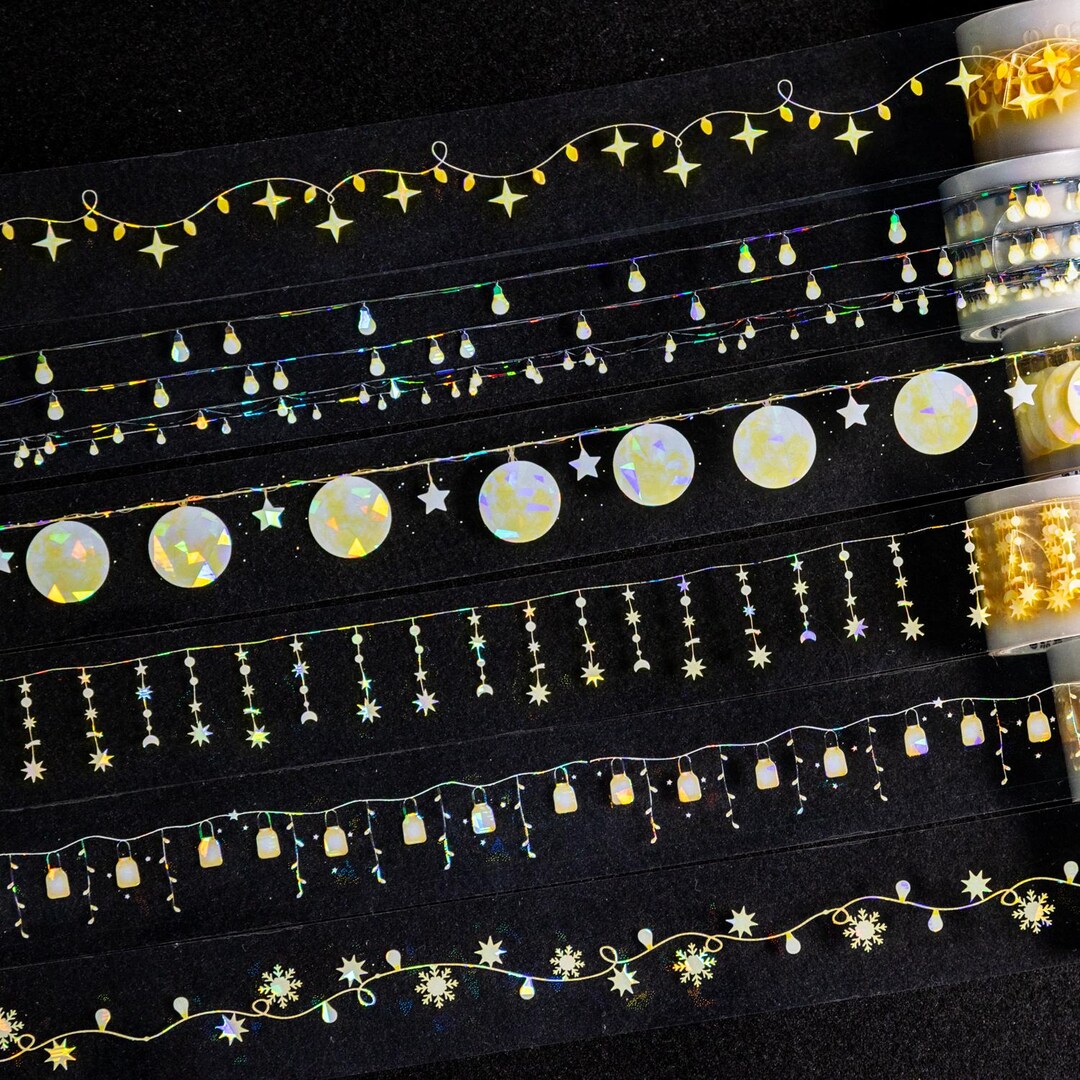 Diffuse Lighting Shimmering Tape Stars Decorative Tape Stickers Junk ...