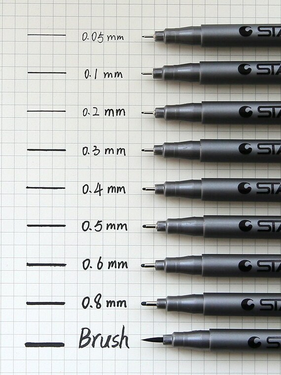STA Pigment Fine Liner Pen Graphic Brush Pen Black Fineliner Marker Etsy