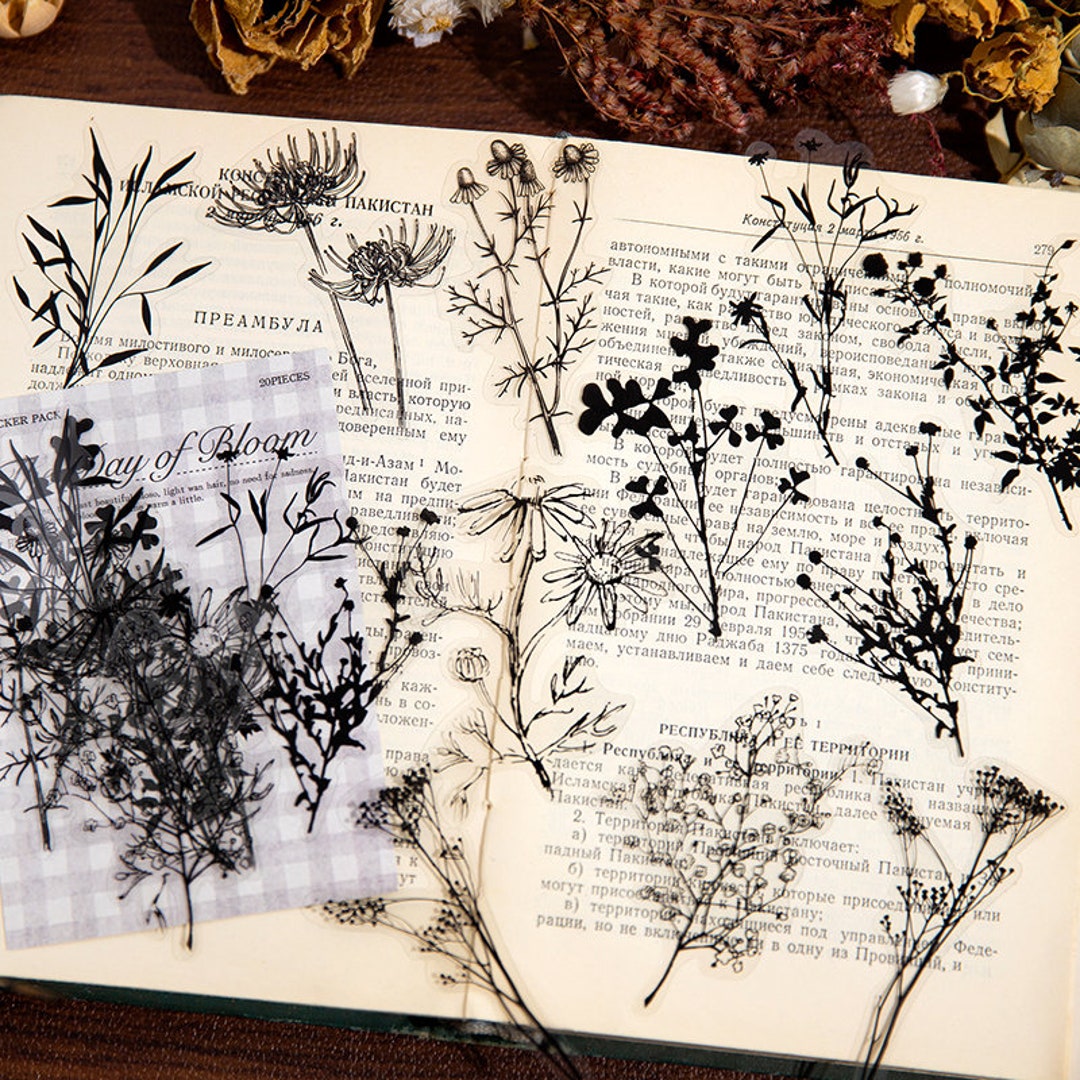 The Day of Bloom Sticker Pack / 60pcs Flower Sticker Pack / Floral ...