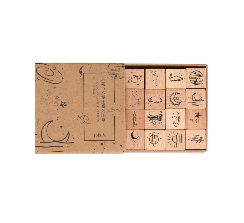 16pcs Galaxy Star Rubber Stamp Wooden Stamp Set | Etsy