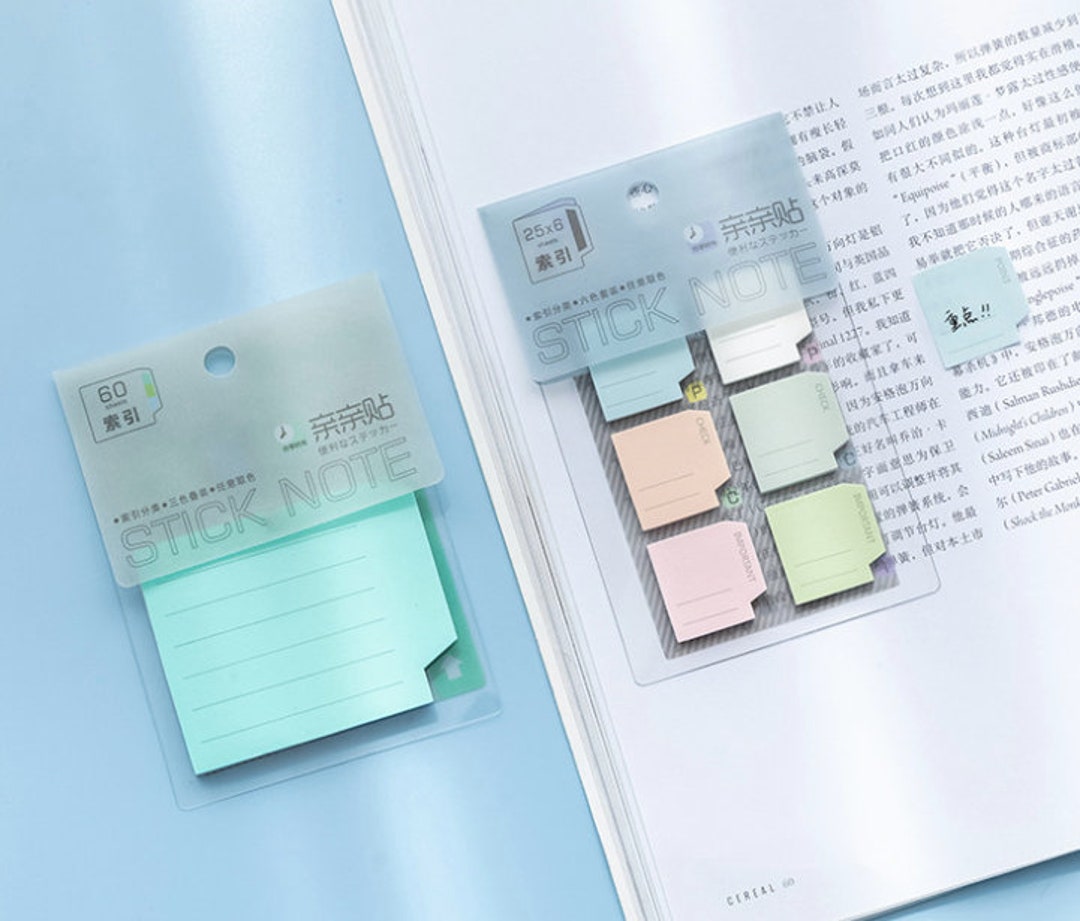 Sticky Notes With Tabs Planner Supply Study Supply Notetaking - Etsy