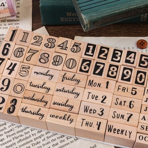 Week Rubber Stamp Wooden Stamp Set Scrapbooking Stamp Planner Stamp ...