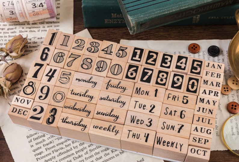 Week Rubber Stamp Wooden Stamp Set Scrapbooking Stamp - Etsy