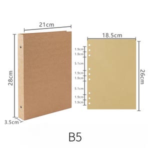 A4 A5 B5 Kraft Paper Loose-leaf Binder | 4 6 9 Ring Binder Cover ...